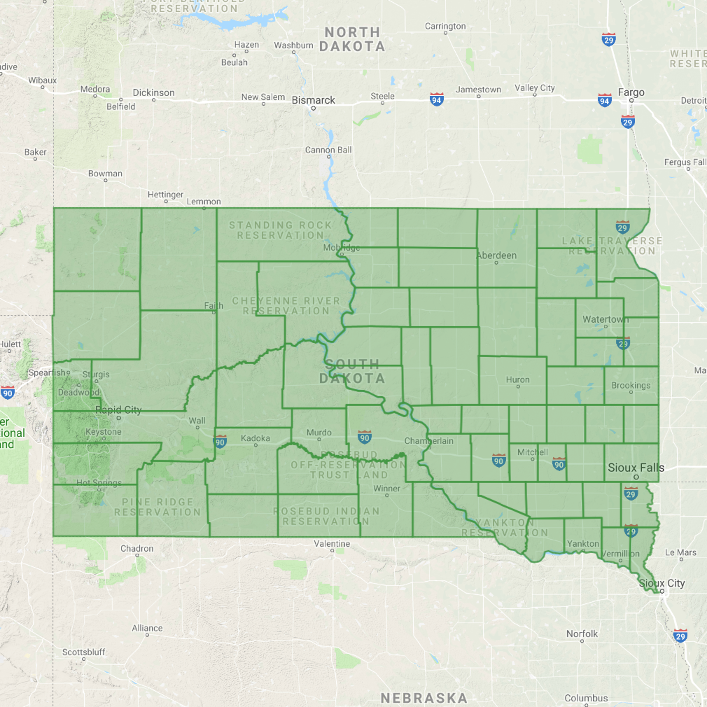 GeoPuzzle - Geographical game of South Dakota
